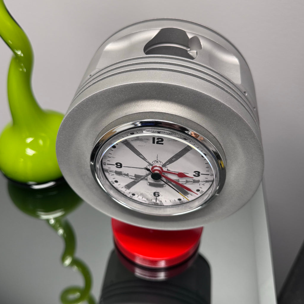 High in Sky Bombshell Pinup Piston Chrome Clock | Aviation Art ...