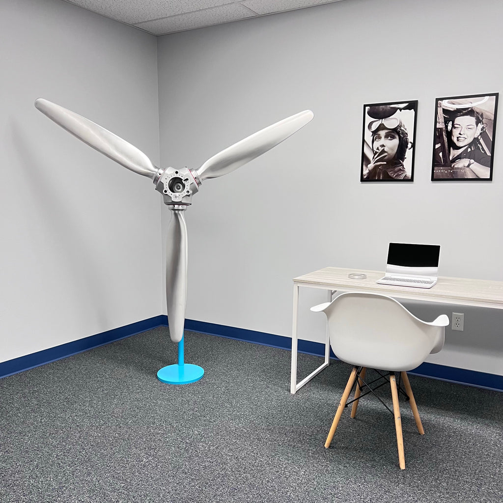 3-Bladed Cessna 76" Brushed Aluminum Airplane Propeller Wall Display ...