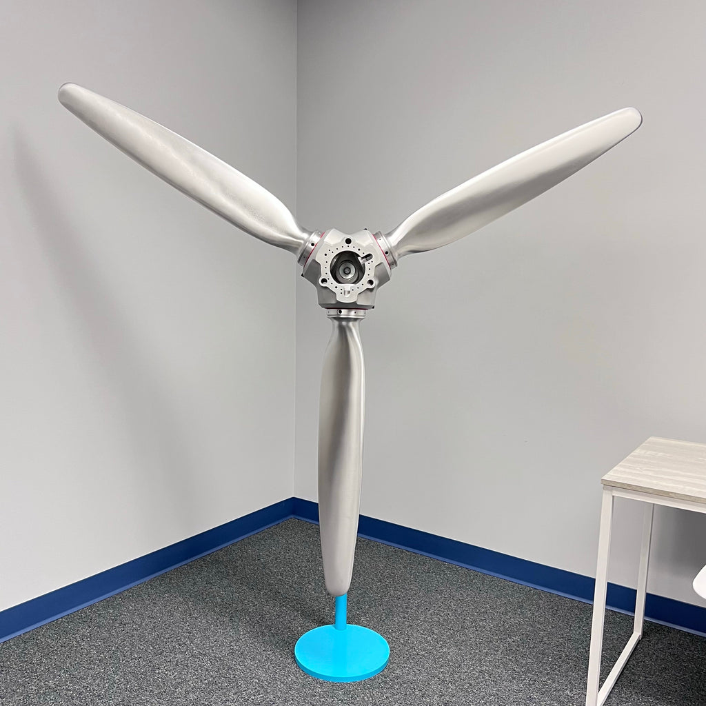 3-Bladed Cessna 76" Brushed Aluminum Airplane Propeller Wall Display ...