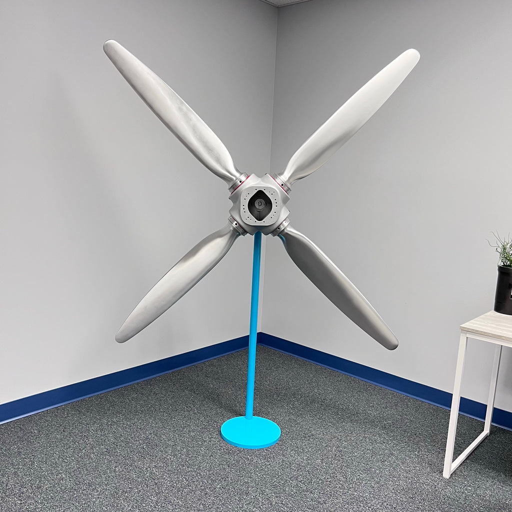 4-Bladed Cessna 76" Brushed Aluminum Airplane Propeller Wall Display ...