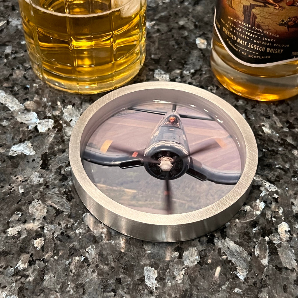 F4U Corsair WWII Warbird Marine Corps Airplane Drinking Coaster ...