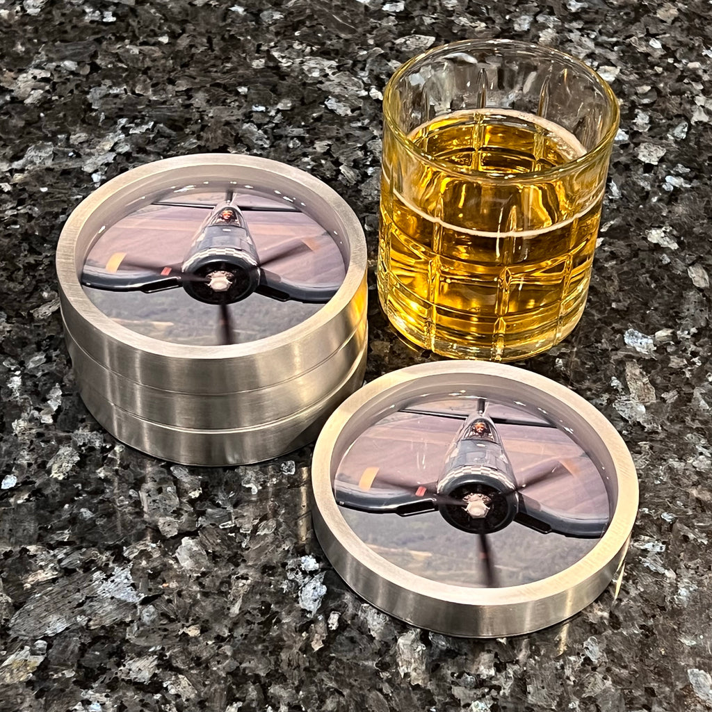 F4U Corsair WWII Warbird Marine Corps Airplane Drinking Coaster ...