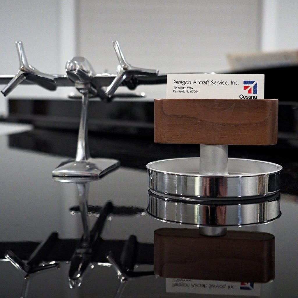 Mid Century Modern Aviation Art Floating Business Card Display Stand ...