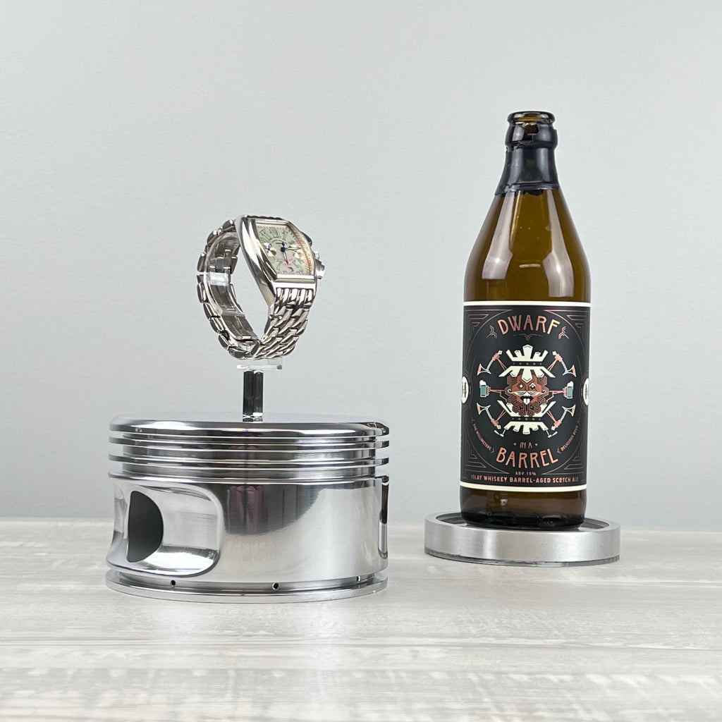 WWII Jacobs Radial Engine Airplane Polished Piston Watch Display Stand ...