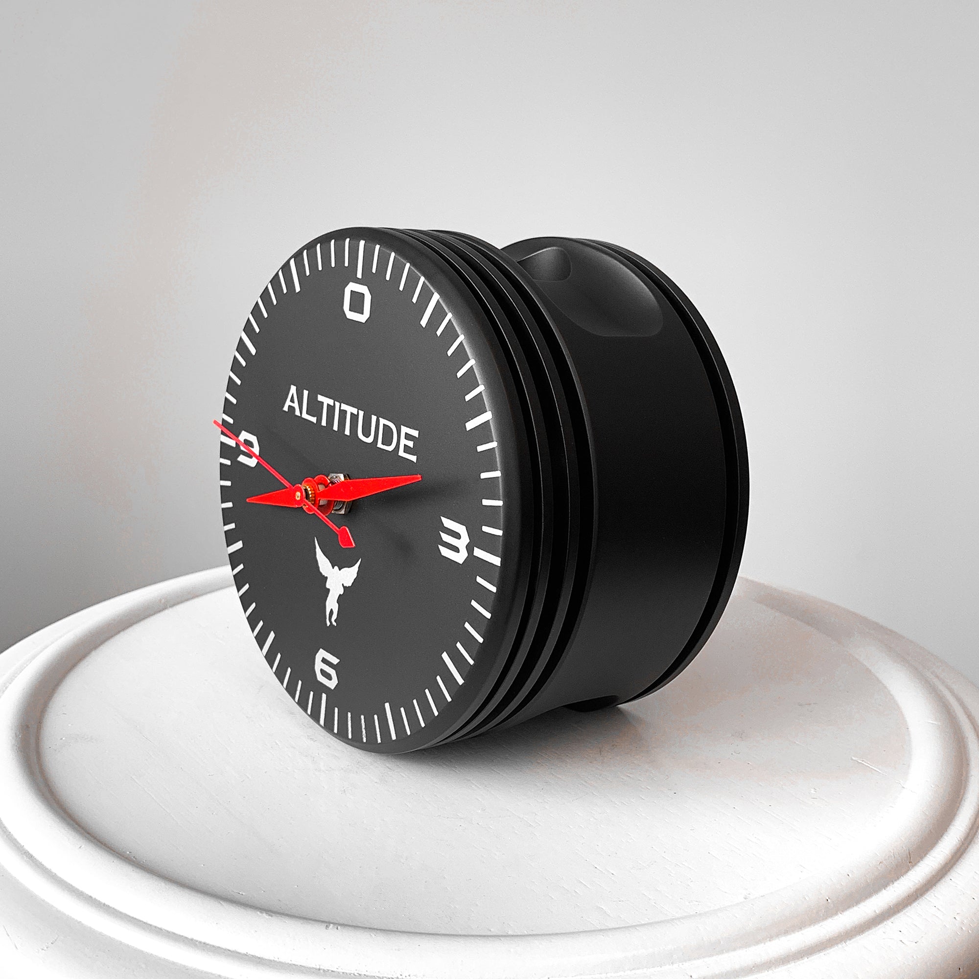 Altitude Altimeter WWII Black Airplane Radial Engine Piston Desk Clock ...