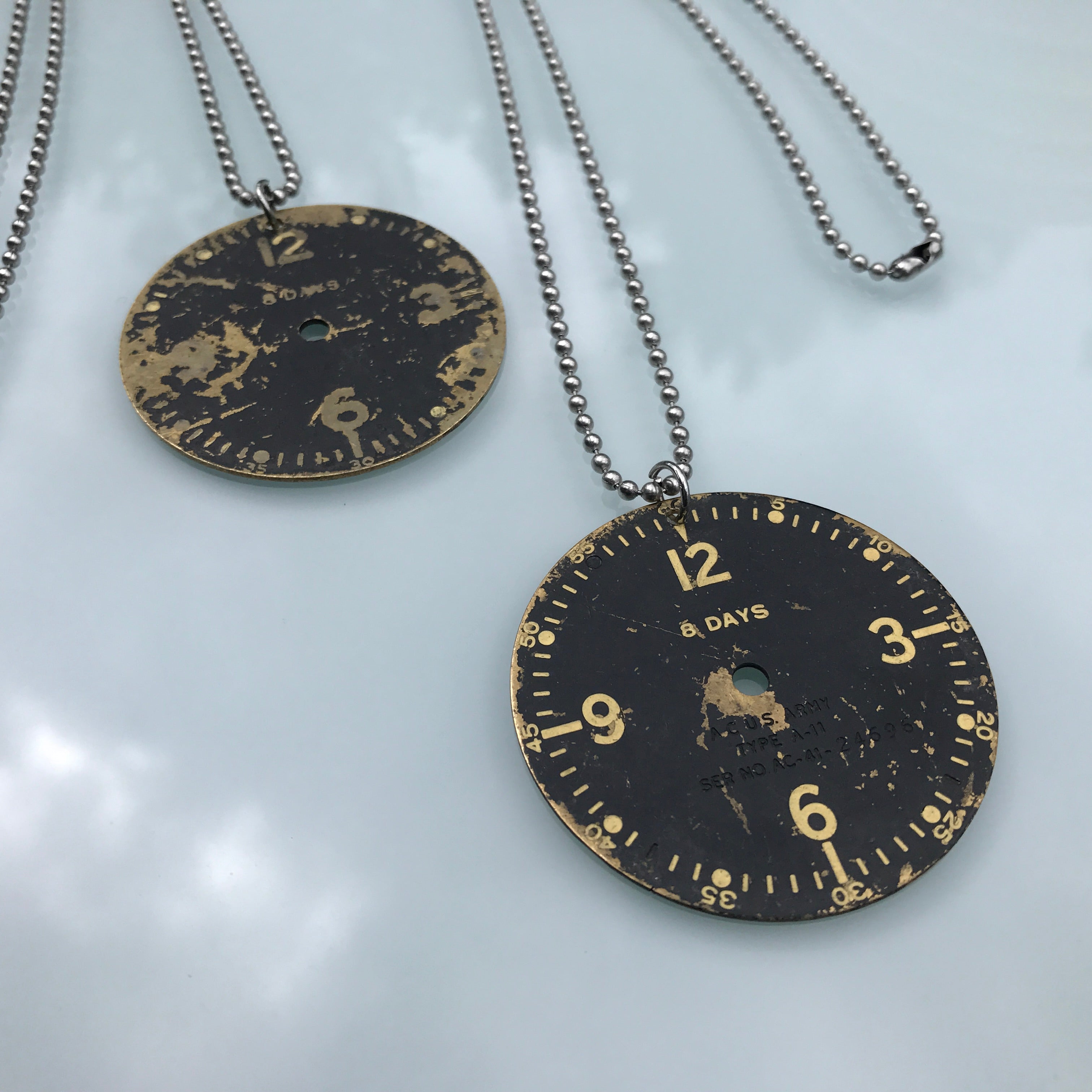 P-51 Mustang WWII Warbird Airplane 8-Day Clock US Army Necklace Chain ...