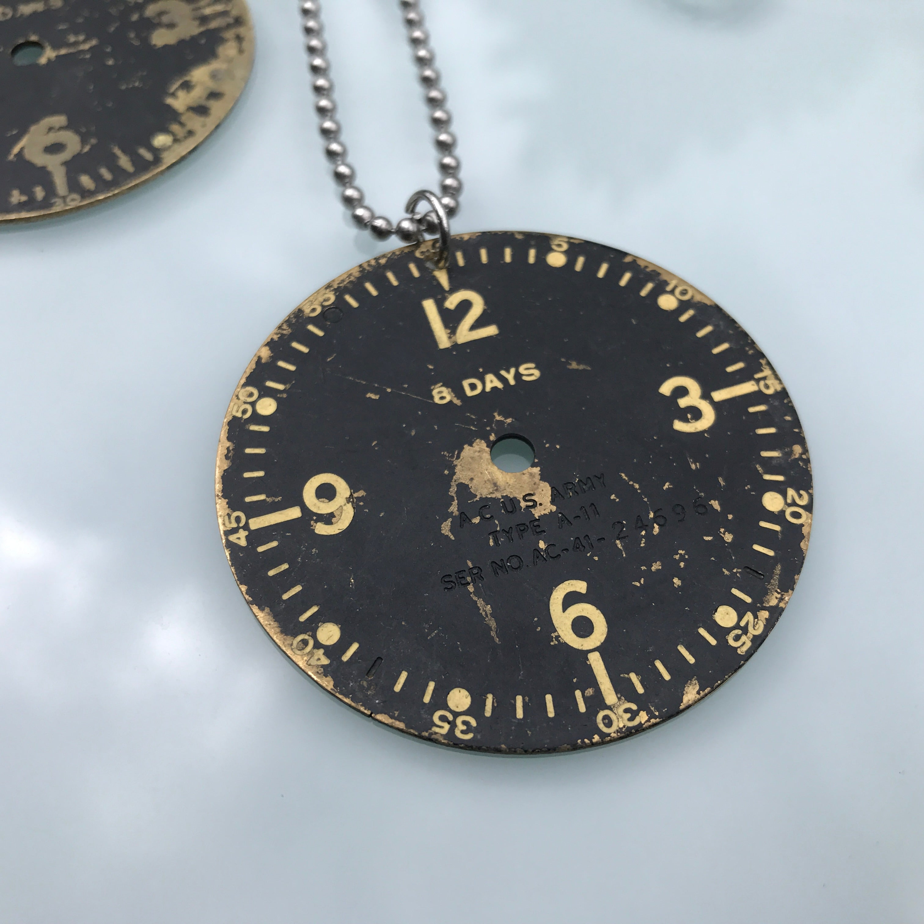 P-51 Mustang WWII Warbird Airplane 8-Day Clock US Army Necklace Chain ...